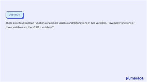 ⏩solvedthere Exist Four Boolean Functions Of A Single Variable And Numerade