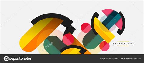 Geometric Shapes Composition Abstract Background Circles Lines And Rectangles Vector