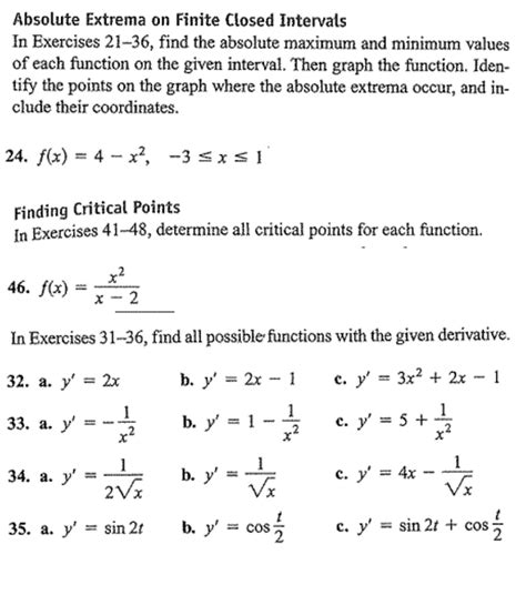 Solved Finding Extrema From Graphs In Exercises 1 6