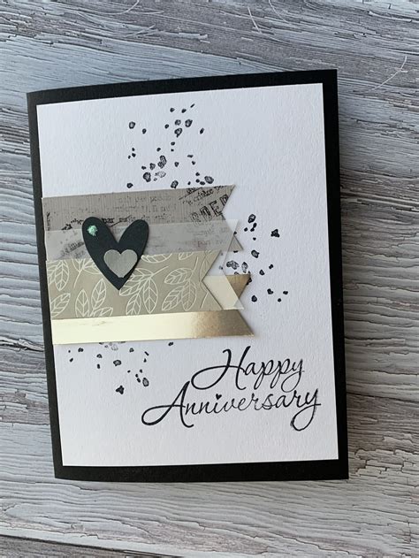 Diy Anniversary Card With Black Heart