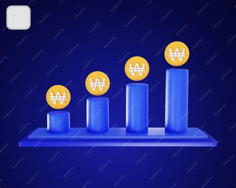 Premium Psd Won Chart Bullish 3d Rendering