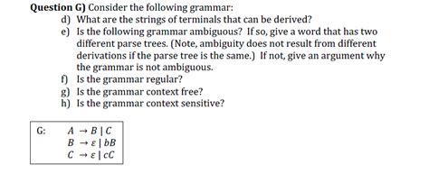 Solved Question F Consider The Following Grammar A Give A