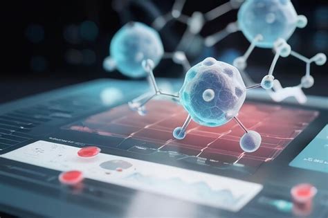View Of A 3d Rendering Molecule On A Displayed On A Medical Interface Premium Ai Generated Image