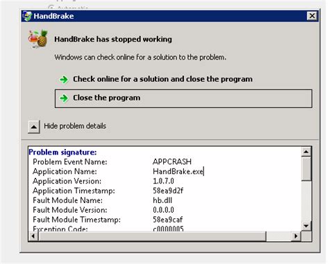 HandBrake Is Crashing With GB Files Every Time Issue HandBrake HandBrake GitHub