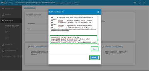 unisphere for powermax virtual appliance how to configure syslog