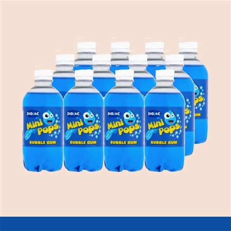 Box Of 12 Zodiac Bubblegum Mini Pops Bottles 330ml From One Pound Sweets