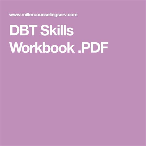 DBT Skills Workbook PDF Dbt Skills Dbt Workbook