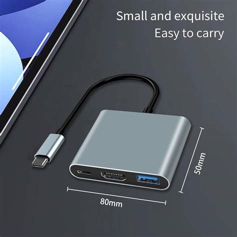 Generic Usb C To Hdmi Adapter 3 In 1 Hdmi To Usb C Digital Av Multiport Adapter Ultra Hd 4k