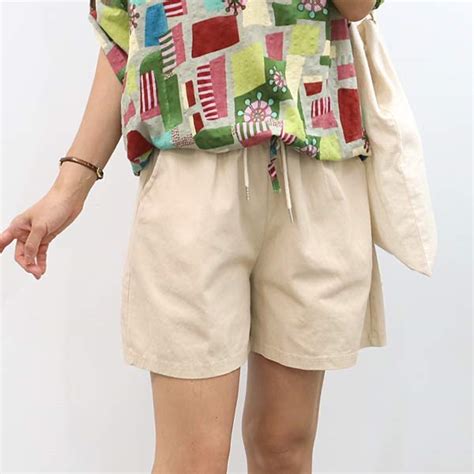 미씨룩 여성 비비드 면 밴딩 무지 4부 반바지 팬츠