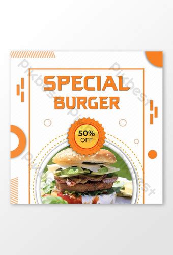 버거 인스 타 그램 소셜 미디어 포스트 템플릿 디자인 Eps 무료 다운로드 Pikbest