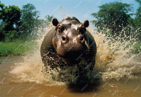 Premium Photo Hippopotamus In Its Habitat