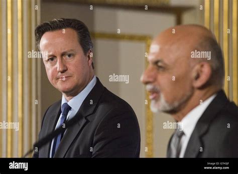 Prime Minister David Cameron Left And Afghan President Ashraf Ghani