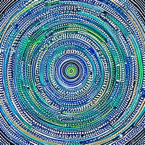 An Abstract Design With Interlocking Circles In Shades Of Blue And