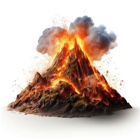 Premium Photo Illustration Showcasing Perfectly Isolated Volcano