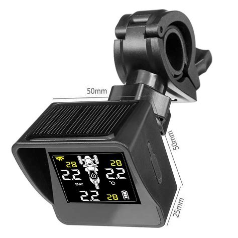 Solar Wireless Tire Pressure Monitoring System Motorcycle Tpms Tire Pressure Monitor Lcd Display