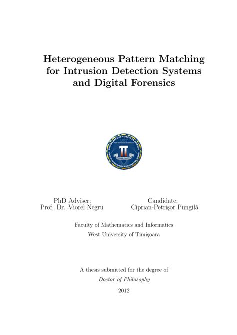Pdf Heterogeneous Pattern Matching For Intrusion Detection Systems