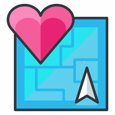 Heart Location Map Navigation Relationship Icon Download On