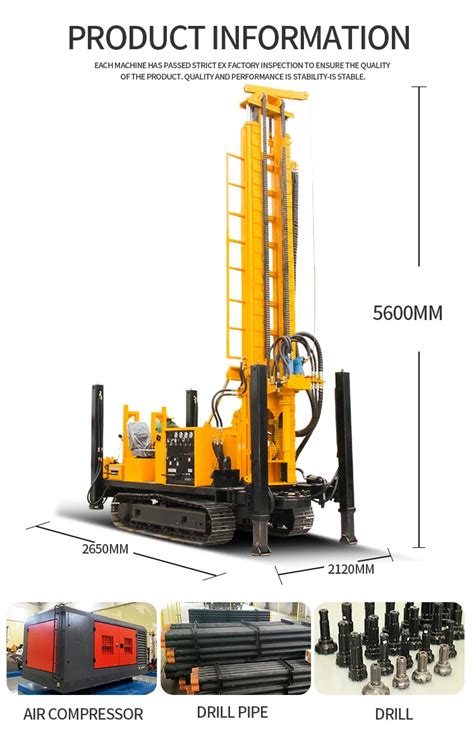 200m Depth Rock Drilling Machine Air Dth Water Well Bore Hole