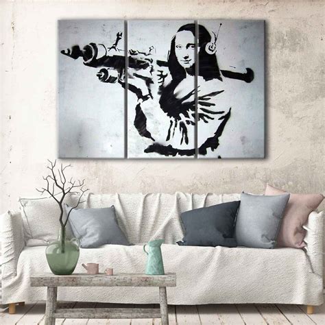 Banksy Colored Rain Canvas Wall Art Large Graffiti Wall Art