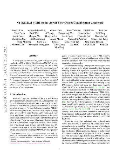 Pdf Ntire 2021 Multi Modal Aerial View Object Classification Challenge