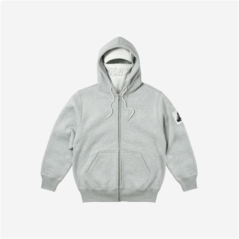 팔라스 페이스마스크 셔링 써멀 후드 그레이 23ss Palace Kream