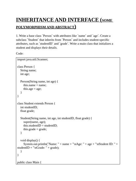 Inheritance Questions With Answers Pdf Inheritance Object