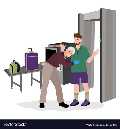 Airport Transport Security Scan Portal Flat Vector Image
