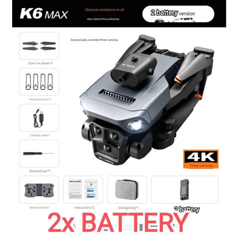 K6 Max Drone Professional Aerial Photography Aircraft 8k Three Camera