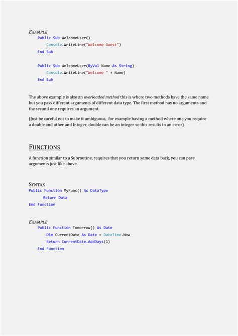 visual basic cheat sheet download printable pdf templateroller