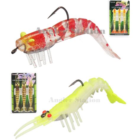 Opass Smart Shrimp 3 Pcs Udang Luminous Eye Kevlar Jointed Soft