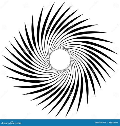Abstract Geometric Spiral Ripple Element With Circular Concentric Lines Abstract Monochrome