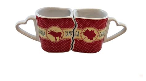 Canadian Moose And Maple Leaf 2 In 1 Ceramic Coffee Mug Travel Canada