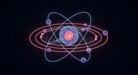 Visualizing Atomic Structure Concept With Glowing Orbitals Stock Illustration Illustration Of