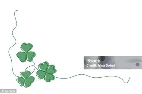 그린 클로버 손으로 그린 벡터 일러스트레이션 세인트 패트릭 데이 디자인을위한 네 개의 잎 클로버 낙서 클로버 온대 식물에 대한 스톡 벡터 아트 및 기타 이미지 Istock