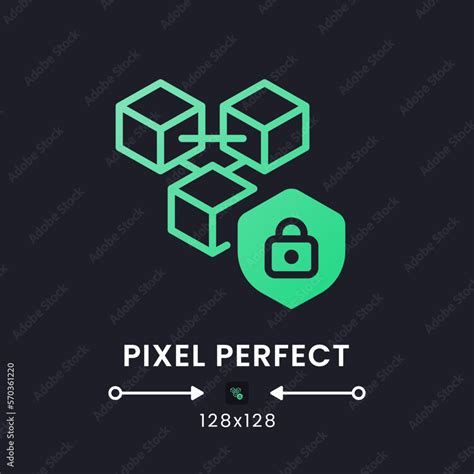 Blockchain Security Green Solid Gradient Desktop Icon On Black Risk
