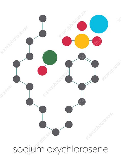 Sodium Oxychlorosene Antiseptic Molecule Illustration Stock Image F028 8670 Science Photo