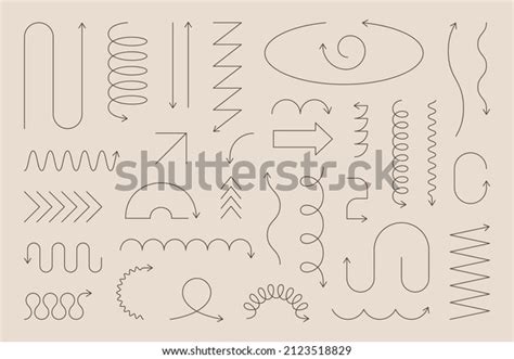 Line Minimalist Geometric Arrow Set Vector Stock Vector Royalty Free 2123518829 Shutterstock