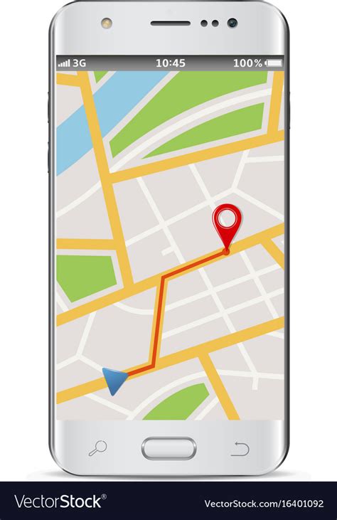 Smart Phone With Gps Navigation Royalty Free Vector Image