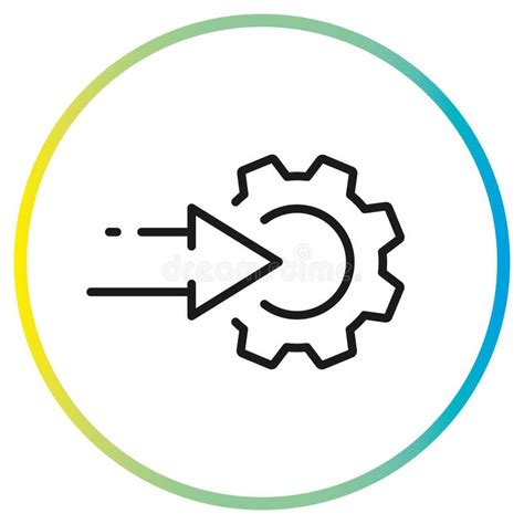Industrial Integration Icon Arrow Direction To Gear Technology