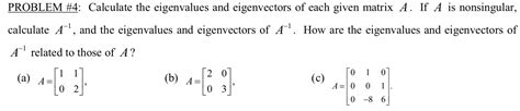Solved PROBLEM Calculate The Eigenvalues And Chegg Com