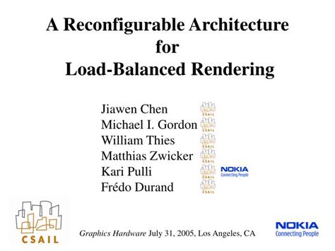 Ppt A Reconfigurable Architecture For Load Balanced Rendering Powerpoint Presentation Id22102