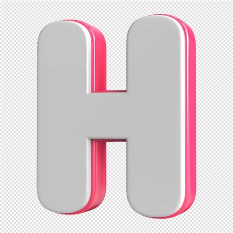 분홍색 배경의 큰 문자 H 프리미엄 Psd 파일
