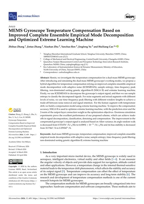 Pdf Mems Gyroscope Temperature Compensation Based On Improved
