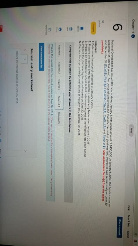 Solved Chapter 14 Saved Help Save And Exit Submit Check My