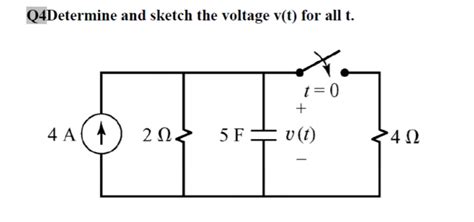 Solved Q4Determine And Sketch The Voltage V T For All T Chegg Com