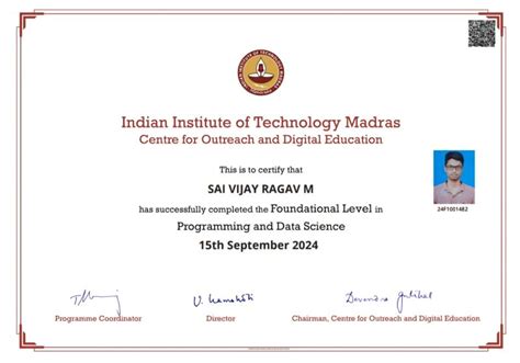 Sai Vijay Ragav On Linkedin Datascience Iitmadras Lifelonglearning