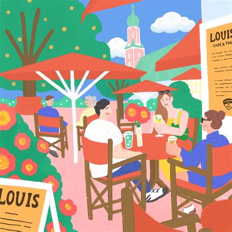 Louis 카페 일러스트 일러스트 포트폴리오 크몽