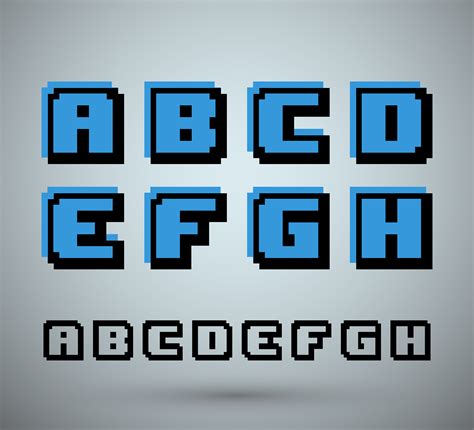 Pixel Font Alphabet Vector Art At Vecteezy