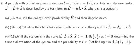 Solved A Particle With Orbital Angular Momentum L 1 ﻿spin