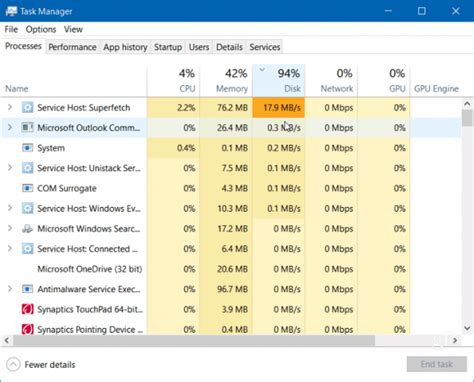 how to fix 100 percent disk usage in windows 10